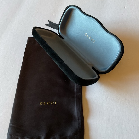 Gucci | Accessories | Gucci Black Velvet Covered Sunglasses Case Blue ...